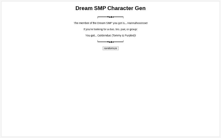 Dream SMP Character Gen