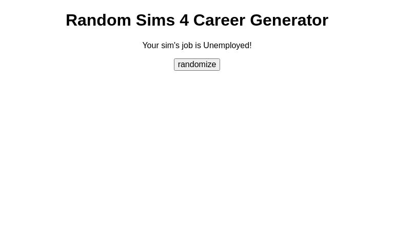 Random Sims 4 Career Generator