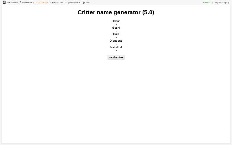 Critter name generator (5.0)