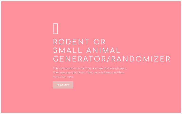 Rodent or small animal Generator/randomizer
