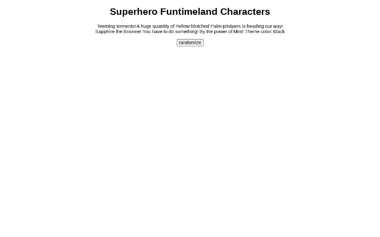 Superhero Funtimeland Characters ― Perchance Generator
