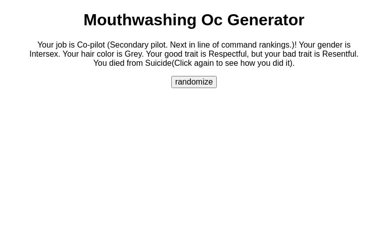 Mouthwashing Oc Generator