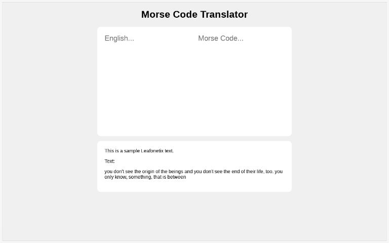Morse Code Translator ― Perchance Generator