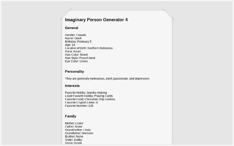 Imaginary Person Generator 4