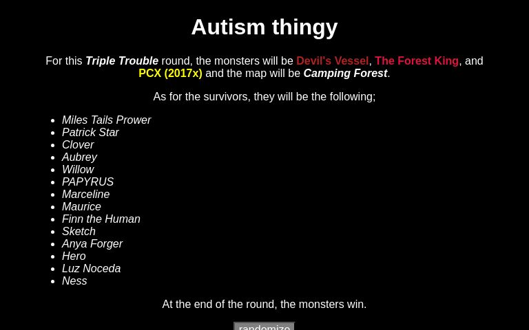 Autism thingy ― Perchance Generator