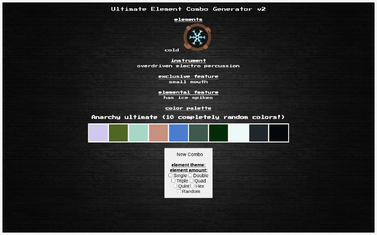 Element Combo Generator V2