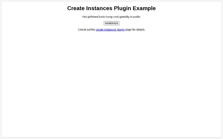 Create Instances Plugin Example
