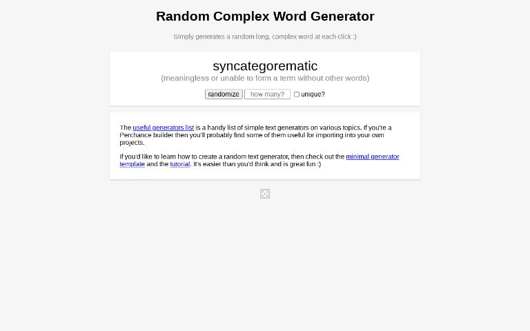 Random Complex Word Generator
