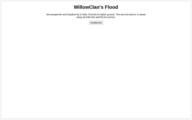 WillowClan's Flood ― Perchance Generator