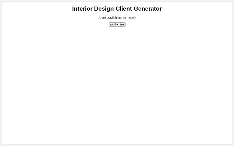 Interior Design Client Generator