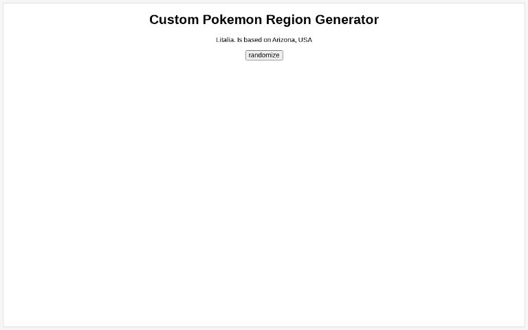 Custom Pokemon Region Generator