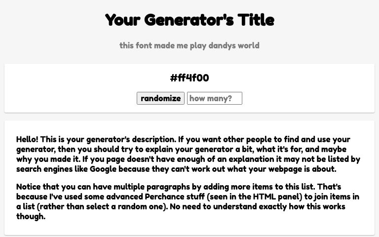 Basic Template ― Perchance Generator