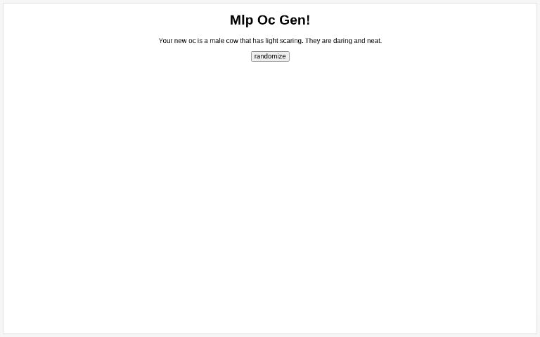 Mlp Oc Gen! ― Perchance Generator