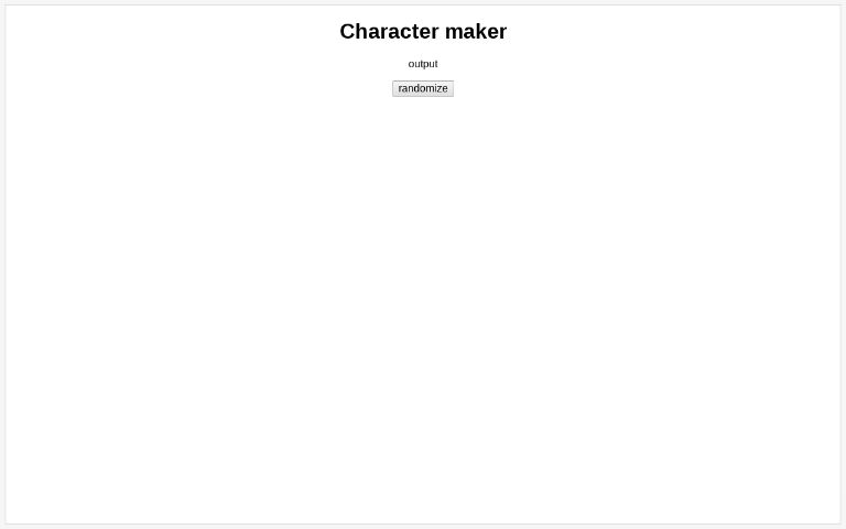 Character maker ― Perchance Generator