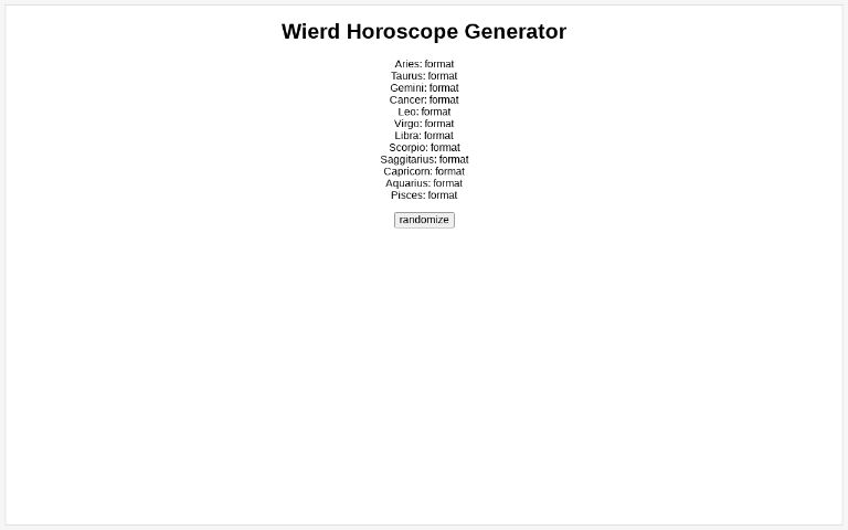 Wierd Horoscope Generator
