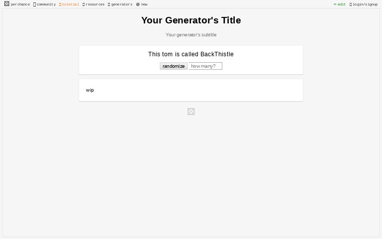Basic Template ― Perchance Generator
