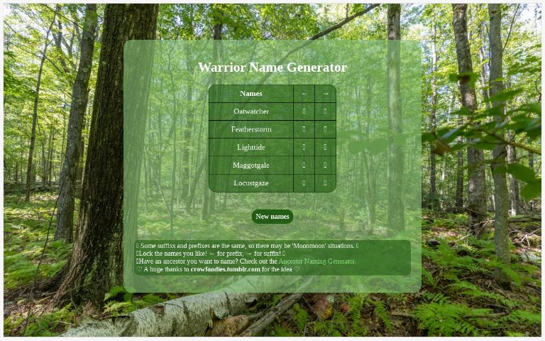 Warrior Name Generator