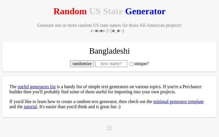 Random US State Generator