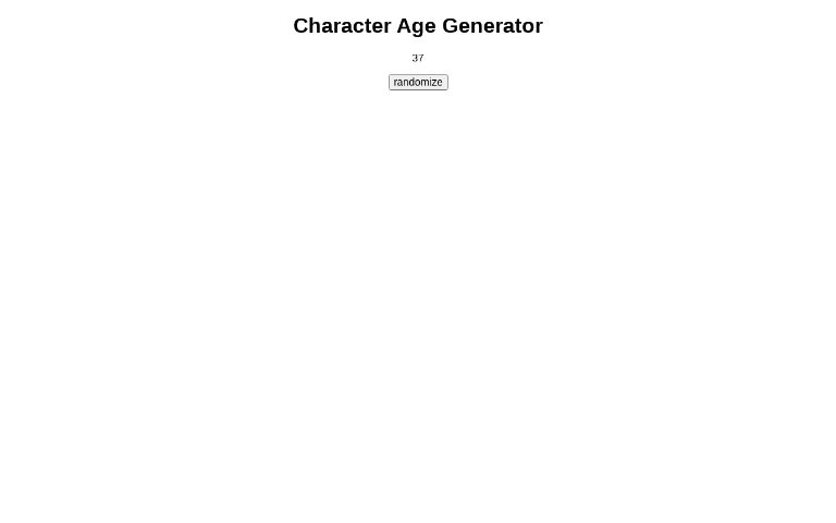 Character Age Generator
