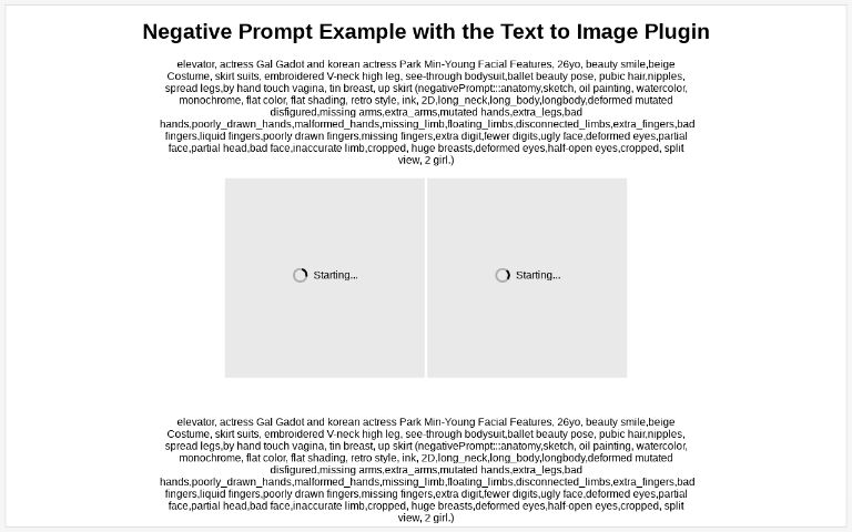 Negative Prompt Example with the Text to Image Plugin