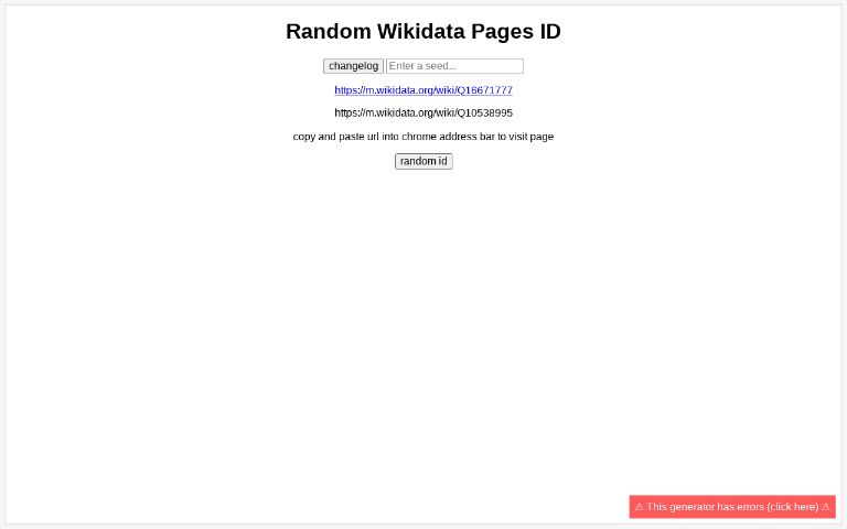 Random Wikidata Pages ID ― Perchance Generator