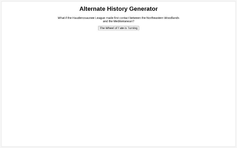 Alternate History Generator