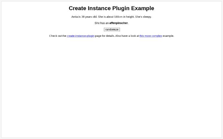Create Instance Plugin Example
