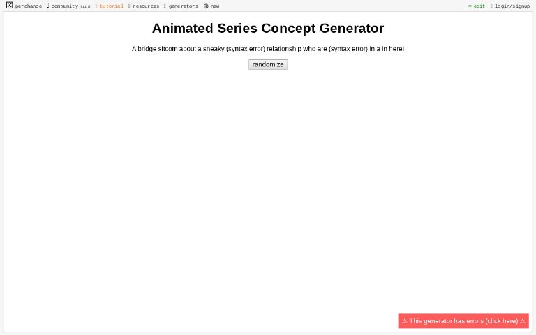 Animated Series Concept Generator
