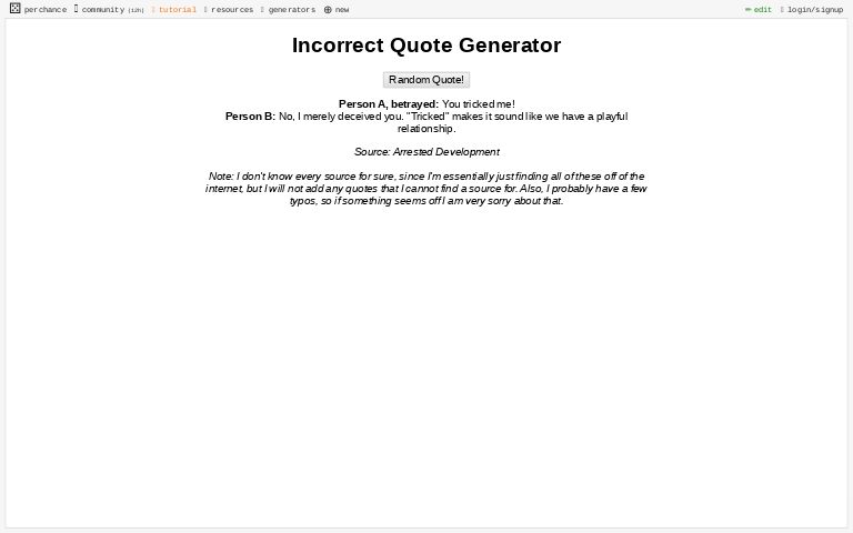 Incorrect Quote Generator