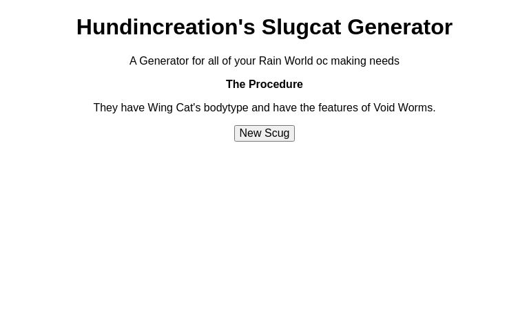 Hundincreation's Slugcat Generator