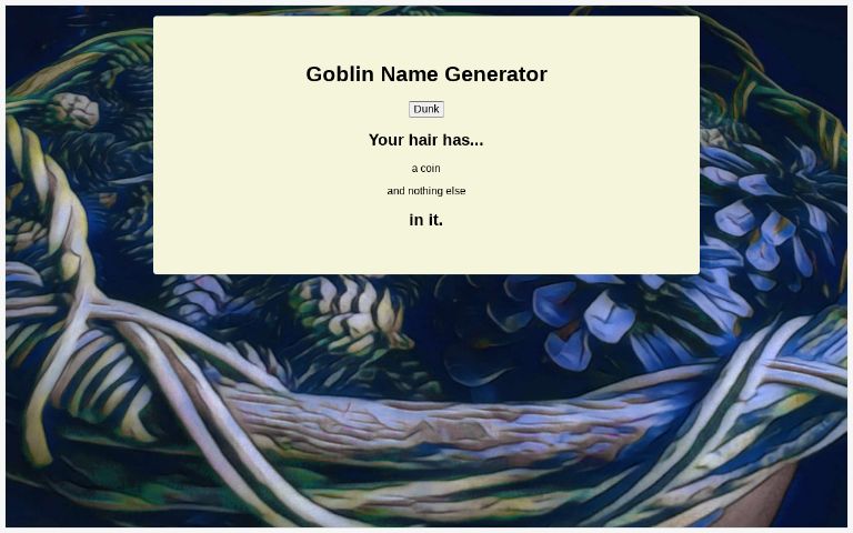 Goblin Name Generator