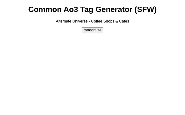 Common Ao3 Tag Generator (SFW)