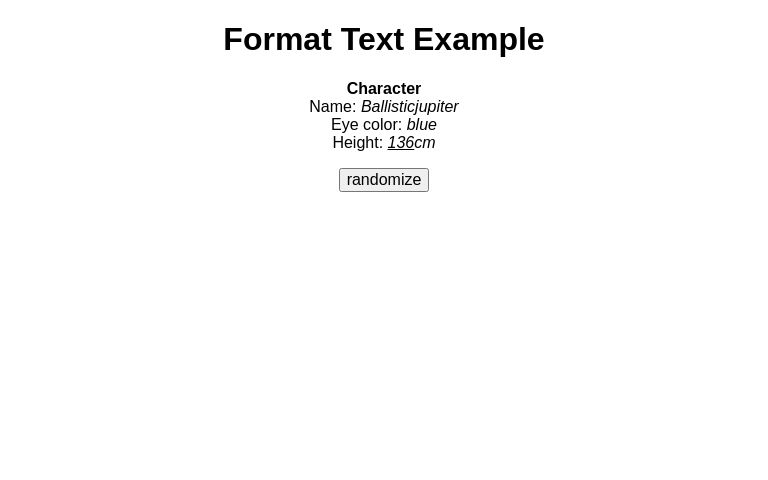 Format Text Example ― Perchance Generator