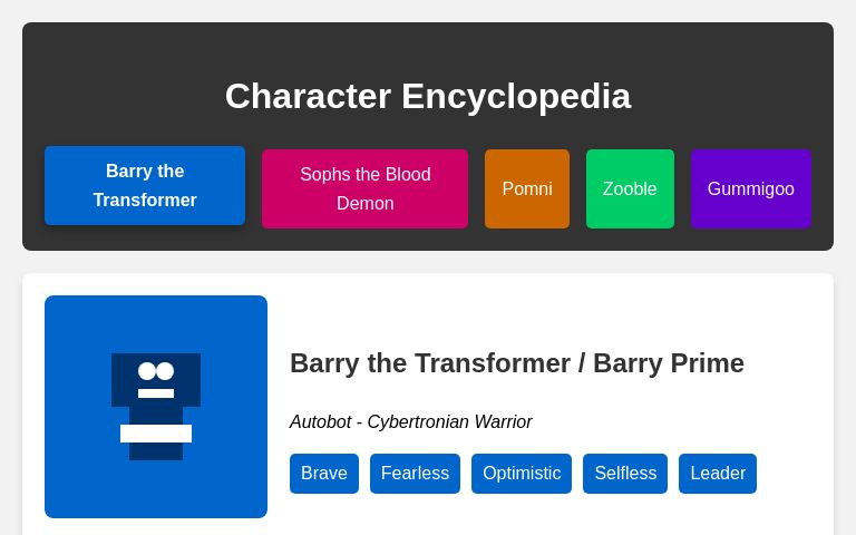 Character Encyclopedia ― Perchance Generator