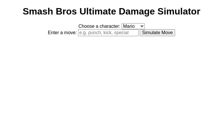 Smash Bros Ultimate Damage Simulator ― Perchance Generator