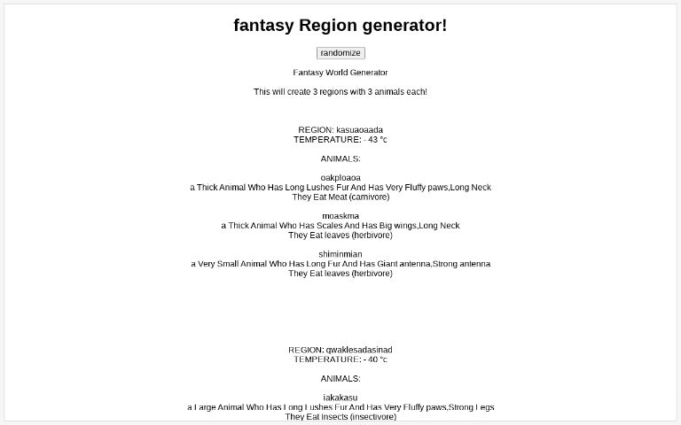 fantasy Region generator!