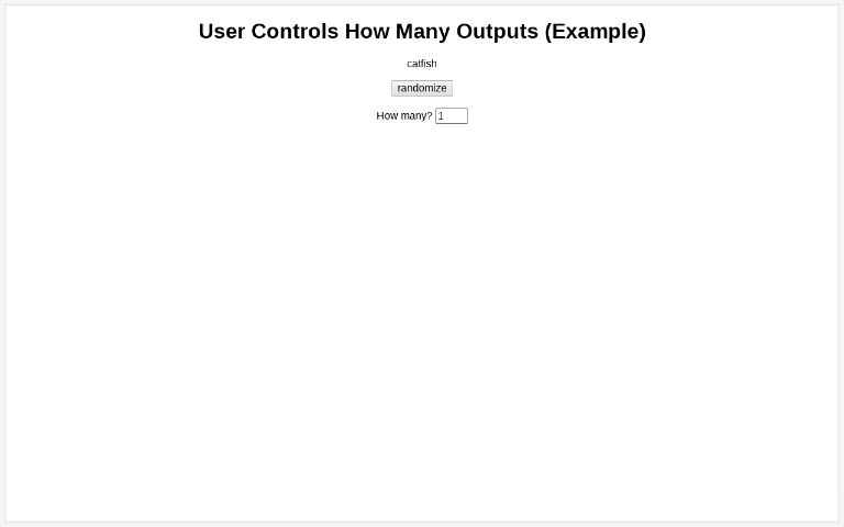 User Controls How Many Outputs (Example) ― Perchance Generator