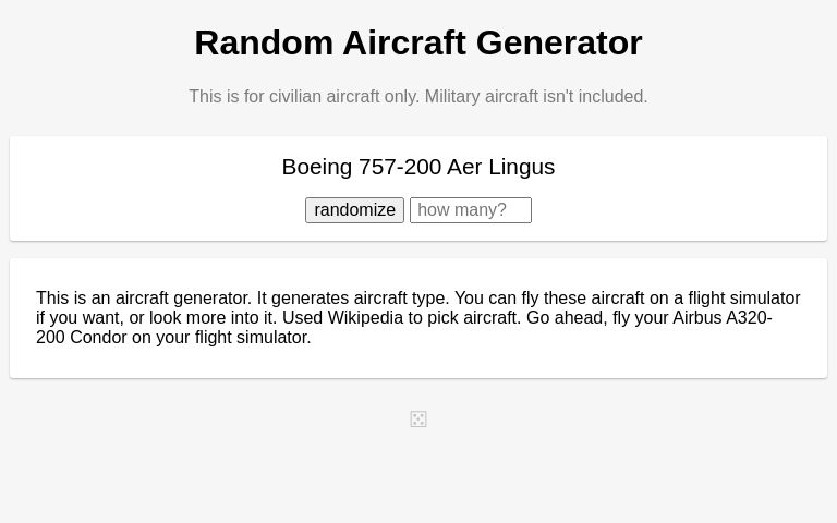 Random Aircraft Generator
