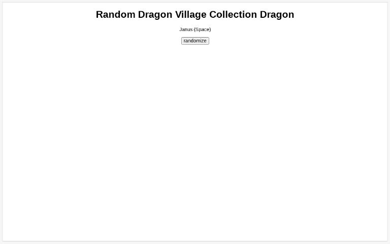 Random Dragon Village Collection Dragon ― Perchance Generator