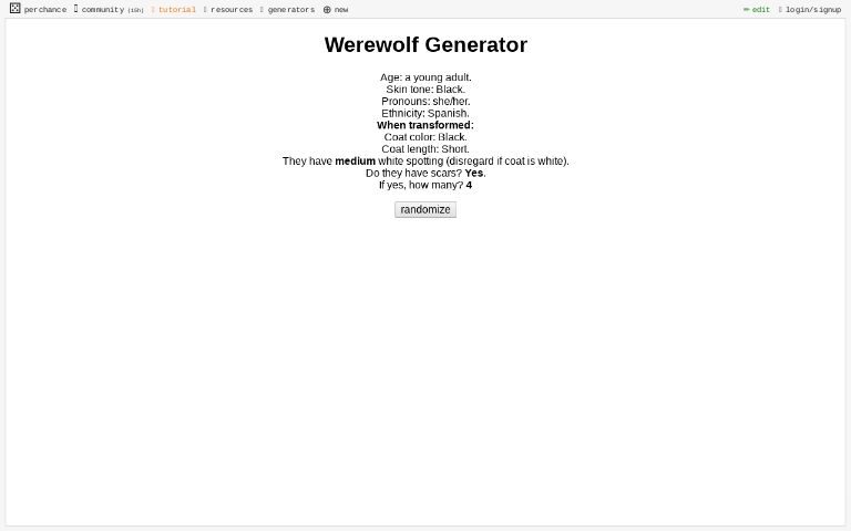 Werewolf Generator