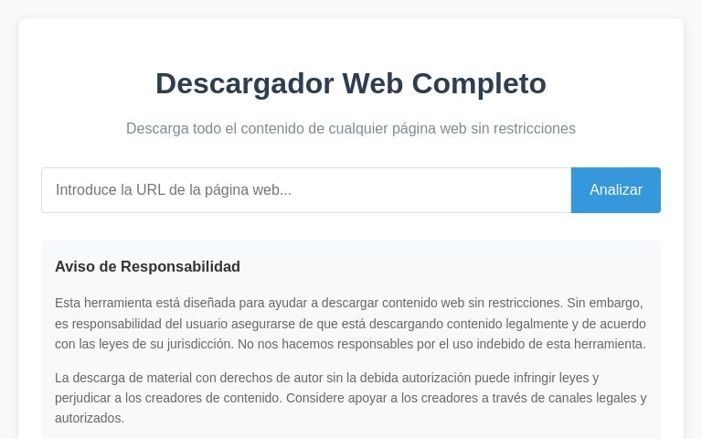 Descargador Web Completo ― Perchance Generator