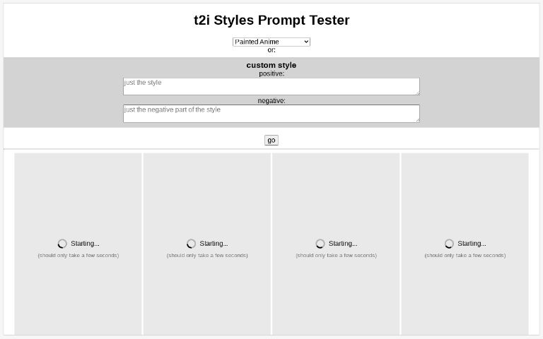 t2i Styles Prompt Tester ― Perchance Generator