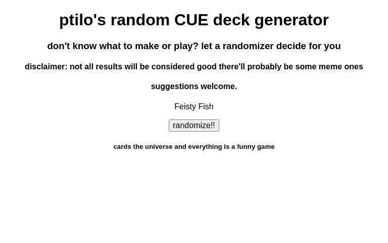 ptilo's random CUE deck generator