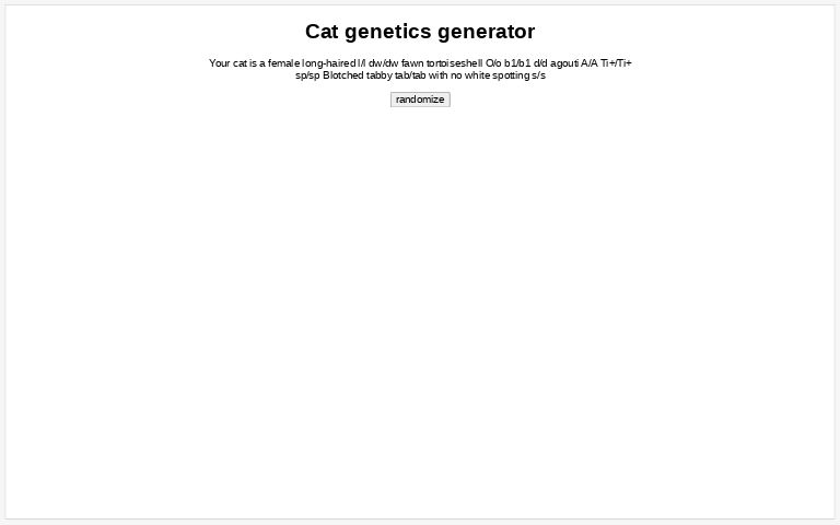 Cat genetics generator