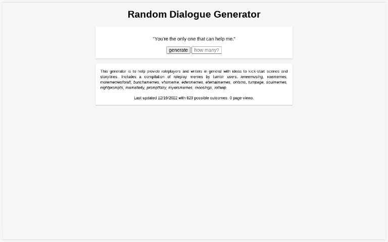 Random Dialogue Generator