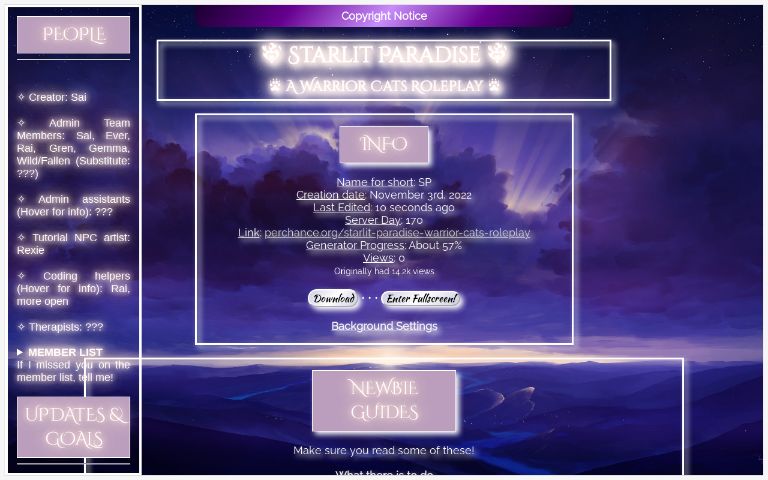 Starlit Paradise ― Perchance Generator