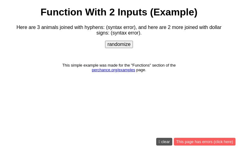 Function With 2 Inputs (Example) ― Perchance Generator