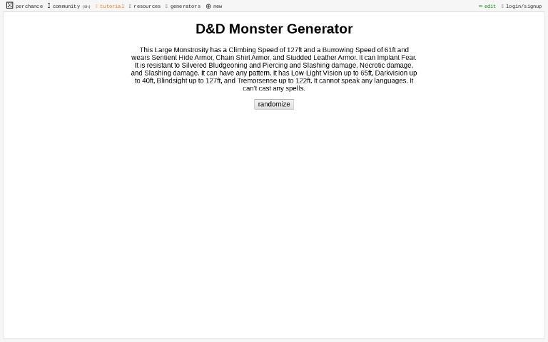 D&D Monster Generator