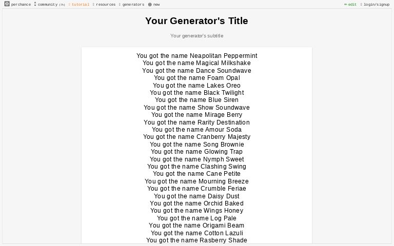 Basic Template ― Perchance Generator