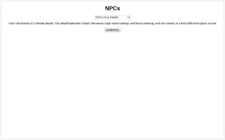 NPCs ― Perchance Generator